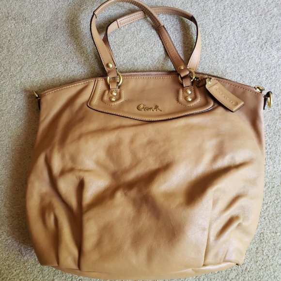 Coach | Bags | Coach Ashley Leather North South Shoulder Bag Purse ...